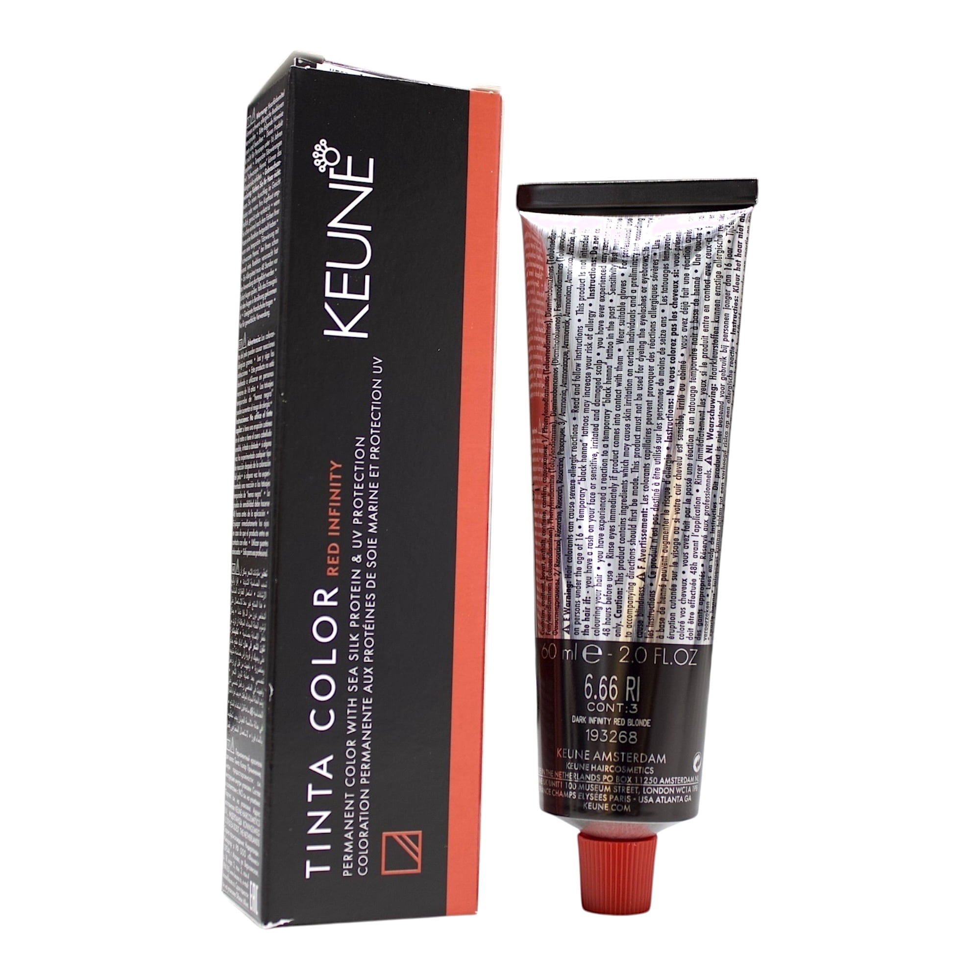 Keune Tinta Color 6.66 RI Permanent Color Dark Infinity Red Blonde 2 Oz ...