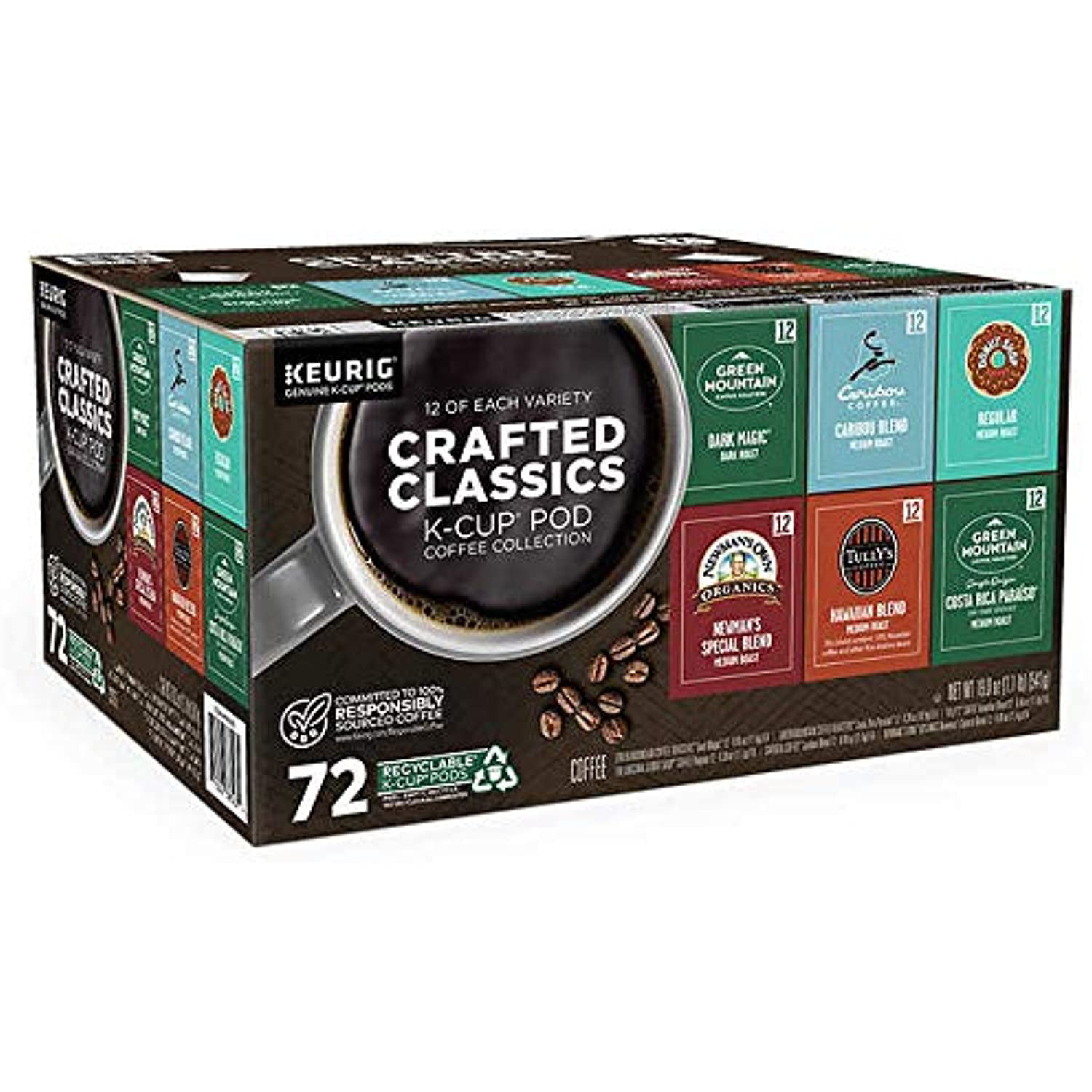 Keurig Crafted Classics Coffee K-Cups Pods 6 Variety Collection Med ...