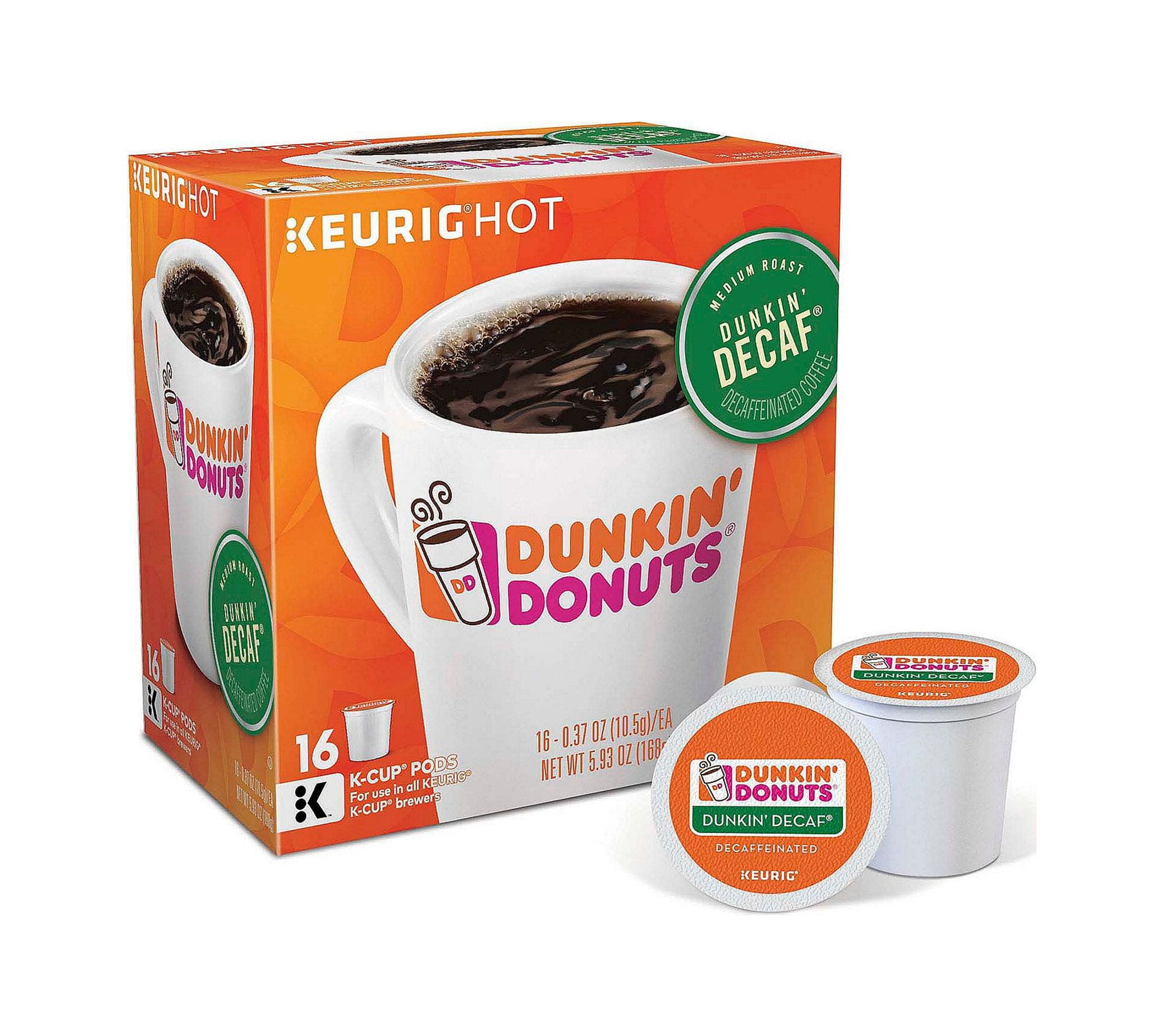 Keurig Dunkin, Decaf Coffee 16-Ct. K-Cup Pods - Walmart.com