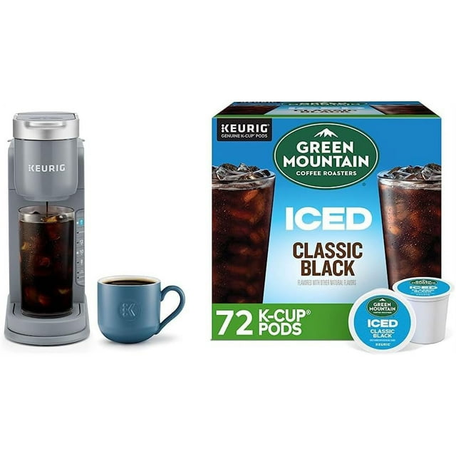 Keurig K-Iced Coffee Maker, Single Serve K-Cup Pod Iced Coffee Maker and Green Mountain Coffee ...