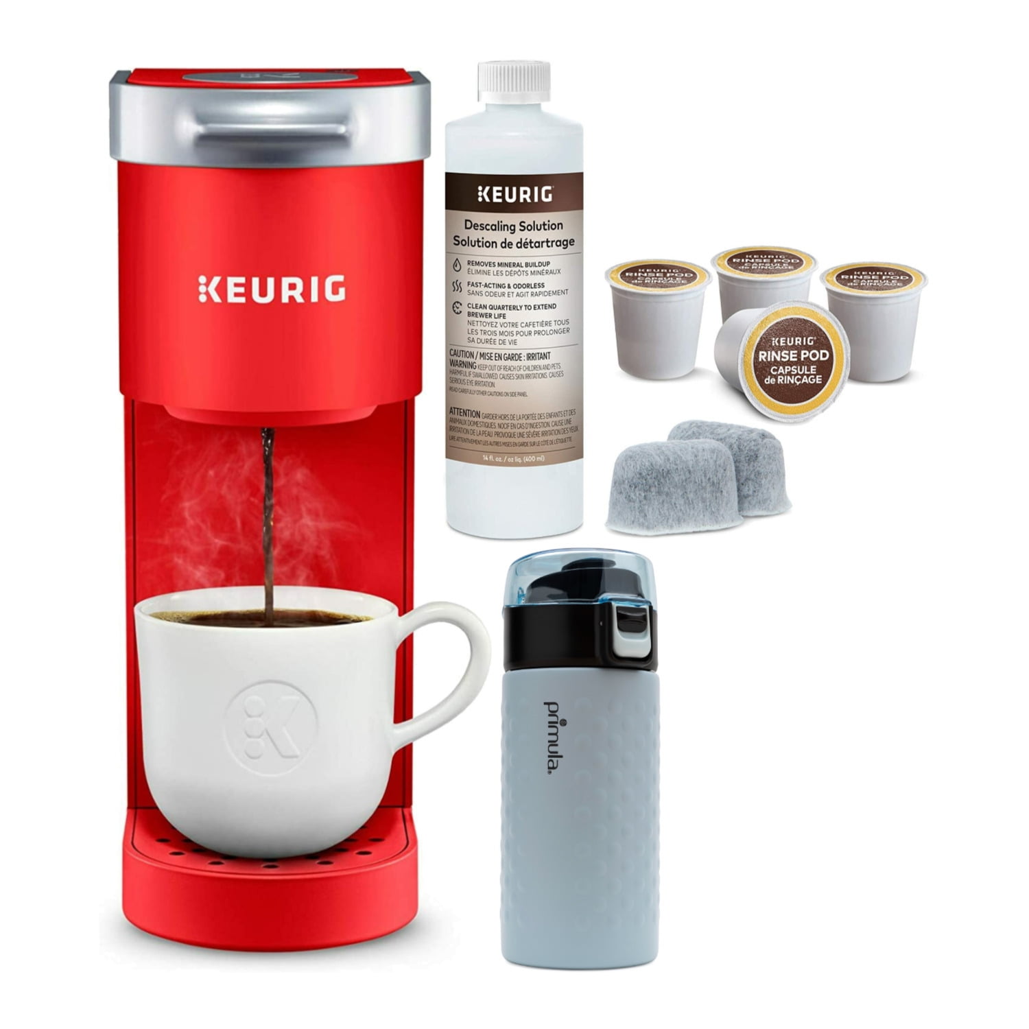 Keurig K-Mini Coffee Maker Single-Serve K-Cup (Poppy Red) Bundle ...