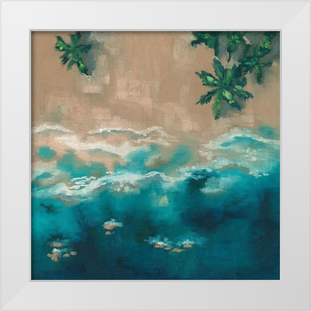 Keusder, Danusia 12x12 White Modern Wood Framed Museum Art Print Titled - Blue Shore - Walmart.com