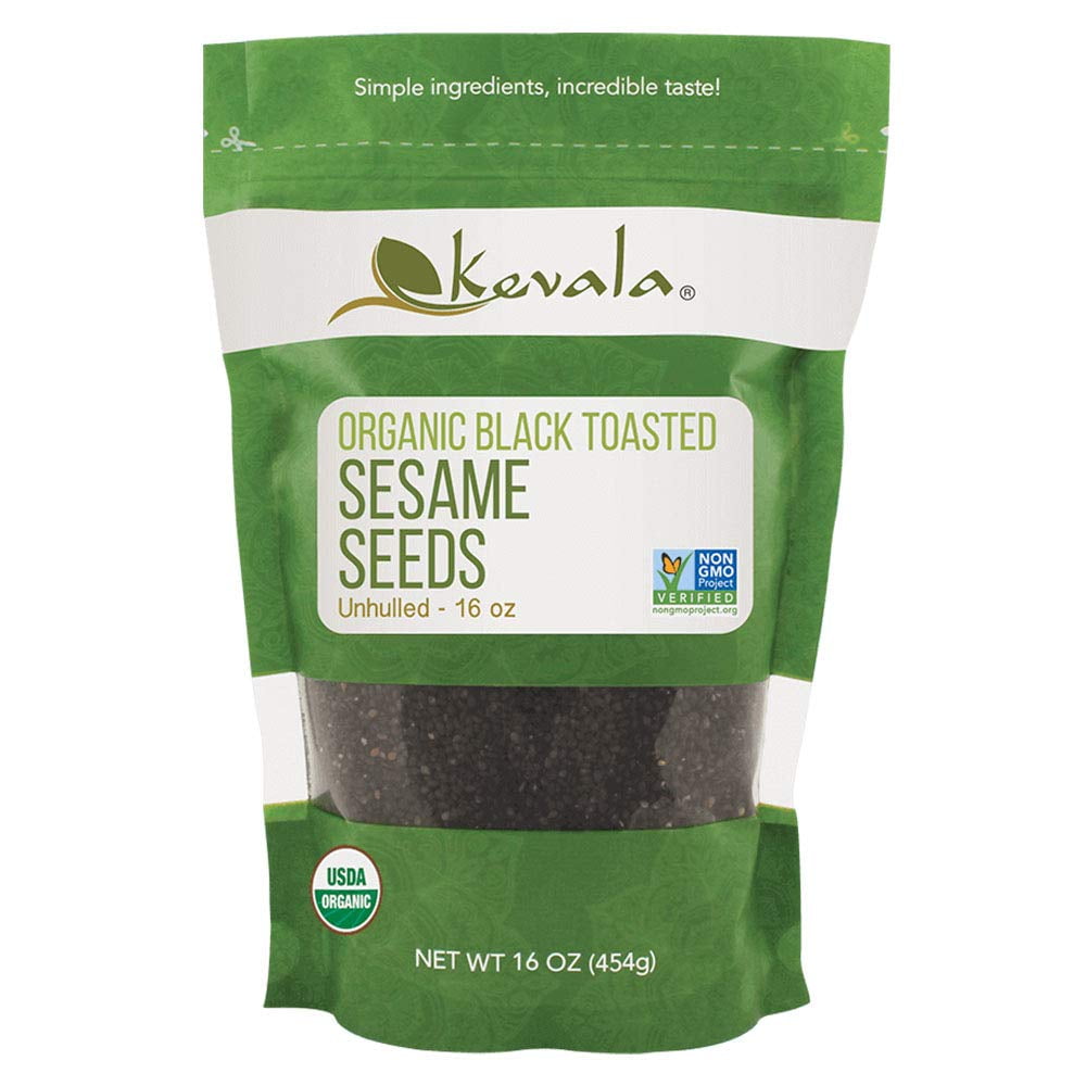 Kevala Organic Black Toasted ESF27 Sesame Seeds - 16 oz - 1 lb ...