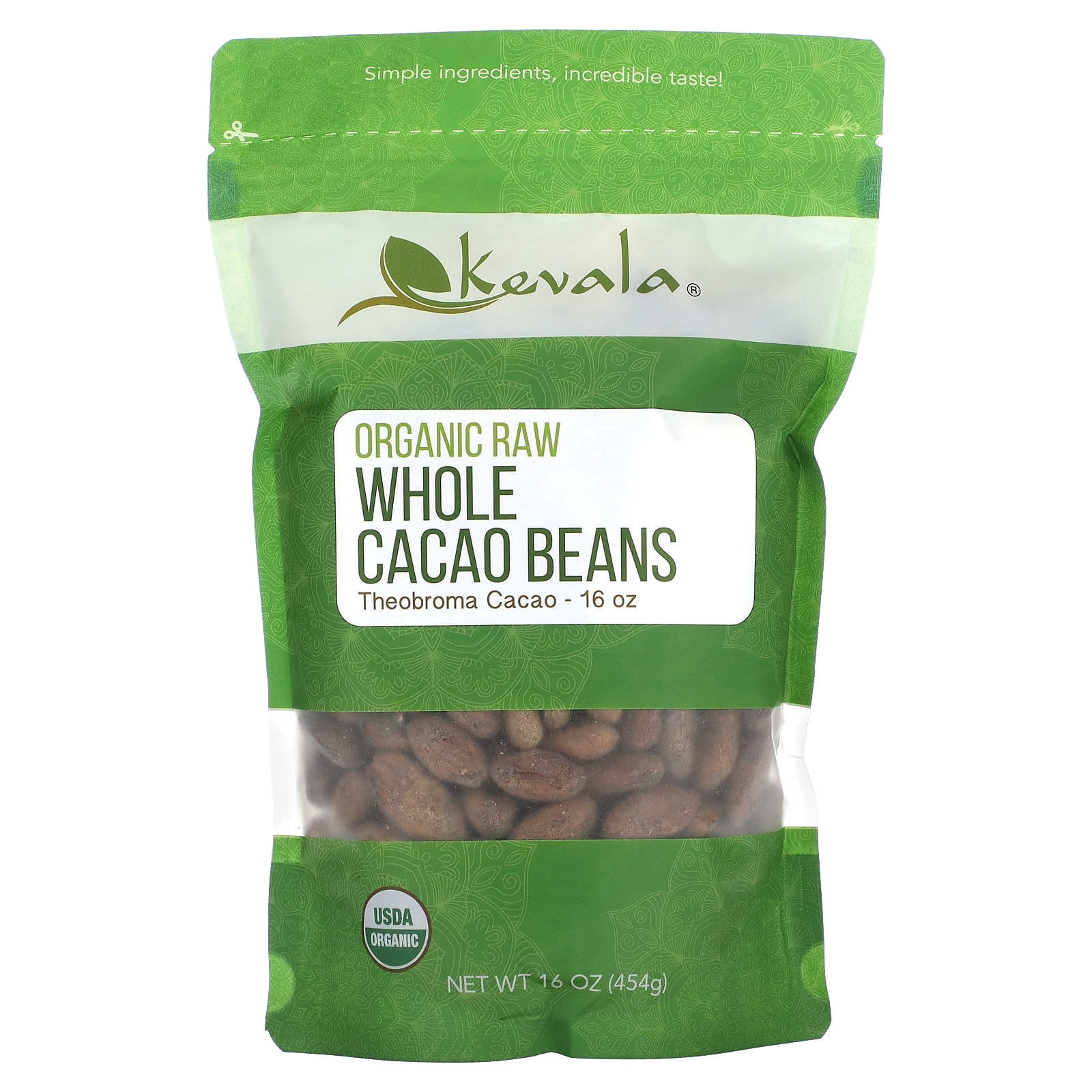 Kevala, Organic Raw Whole Cacao Beans, 16 oz (454 g) (1 Pack) - Walmart.com