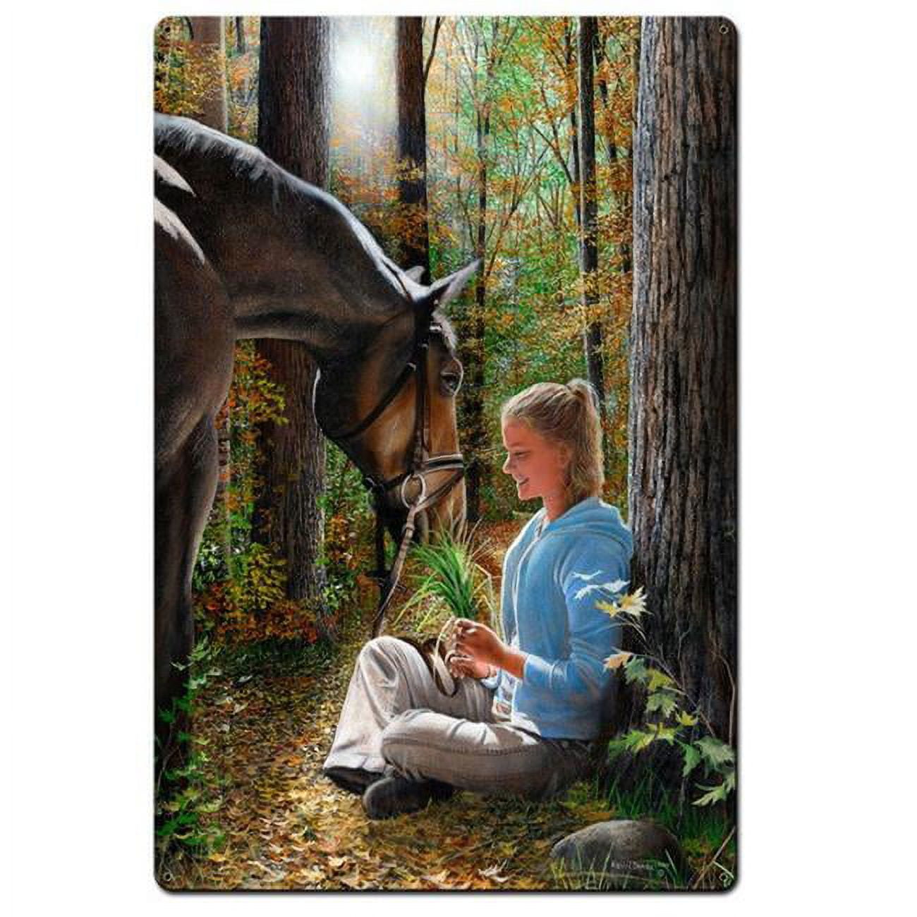 Kevin Daniel Art KDA193 16 x 24 in. Time to Reflect with Horse Satin ...