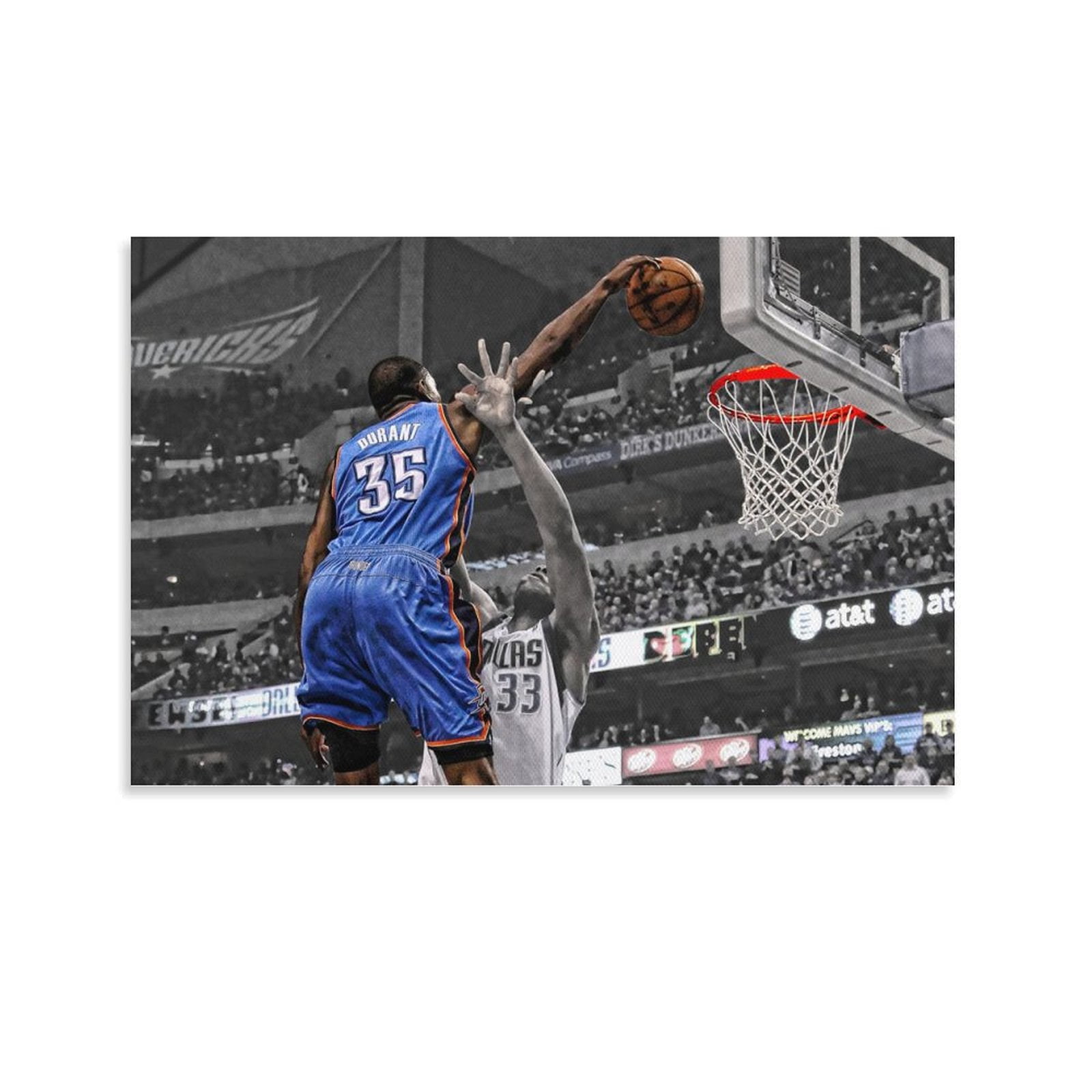 Kevin Durant Basketball Player Poster (28) Canvas Wall Art Poster ...