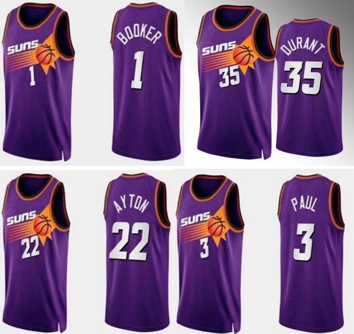 Kevin Durant Devin Booker Chris Paul Basketball Jerseys Deandre Ayton ...