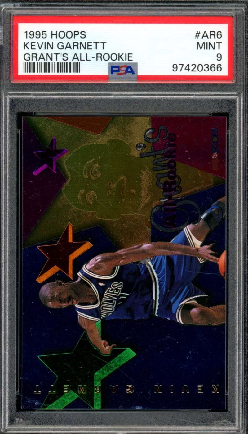 Kevin Garnett Rookie Card 1995-96 Hoops Grant's All-Rookie #AR6 PSA 9 ...