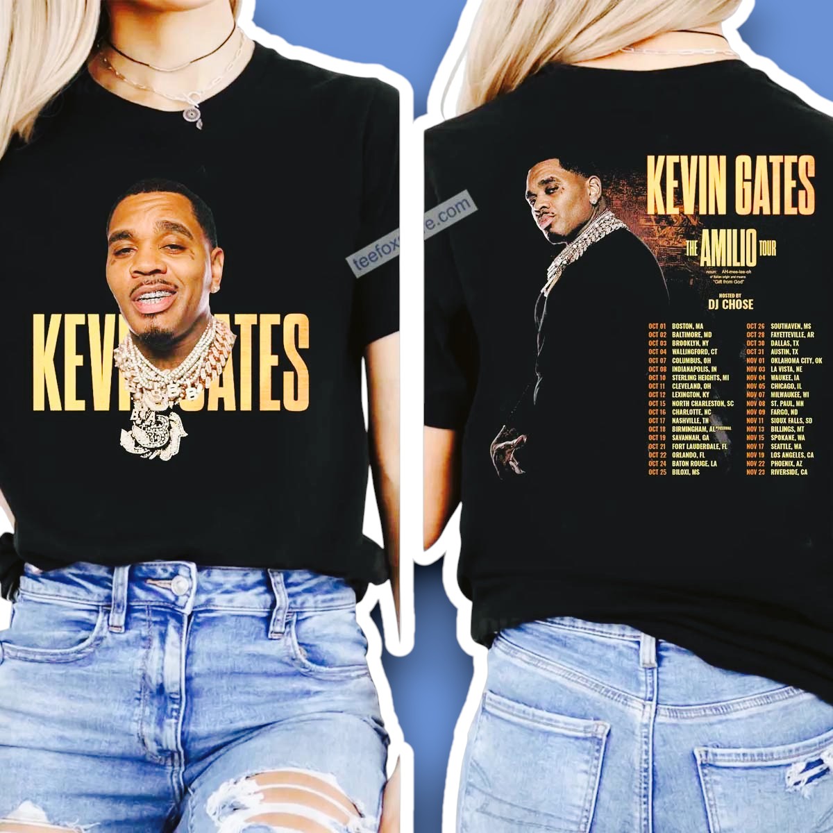 Kevin Gates The Amilio Tour 2025 Graphic Shirt ,Black Color,Size 2XL ...