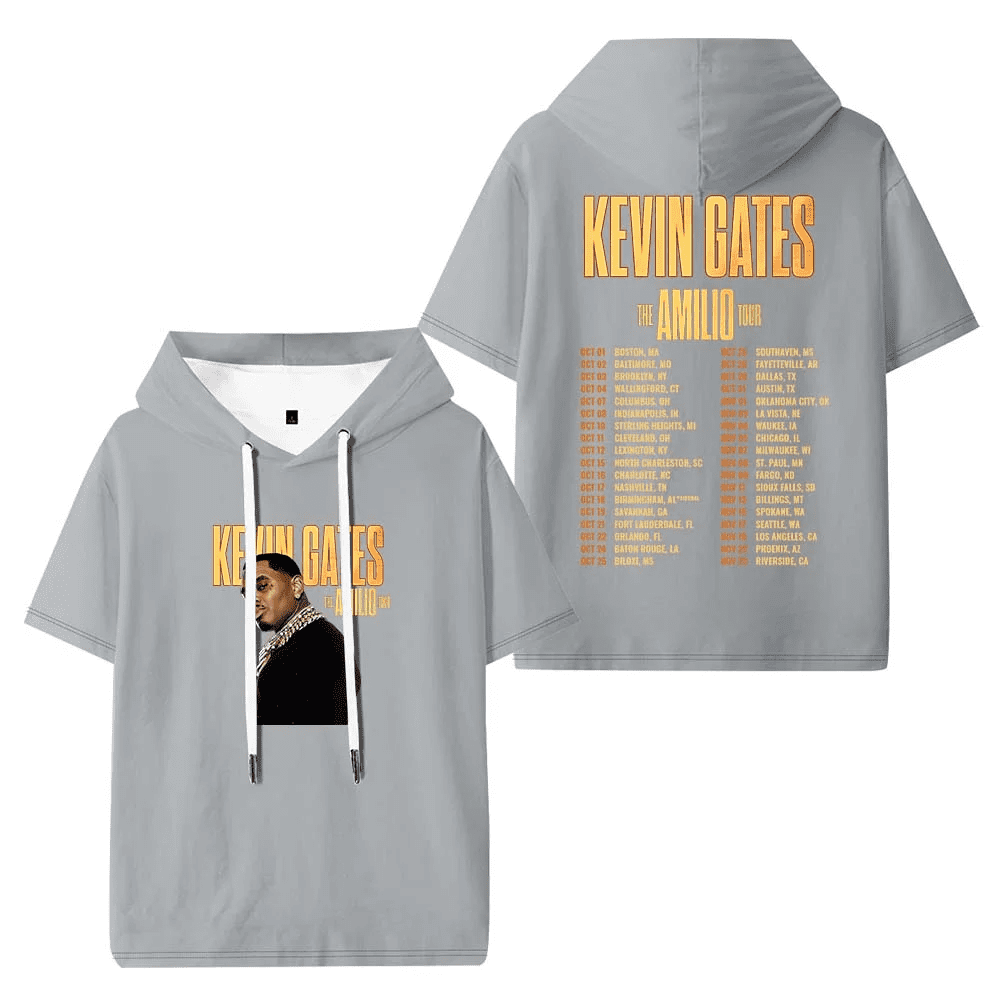 Kevin Gates The Amilio Tour 2025 Hooded T-shirt Short Sleeve Women Men ...