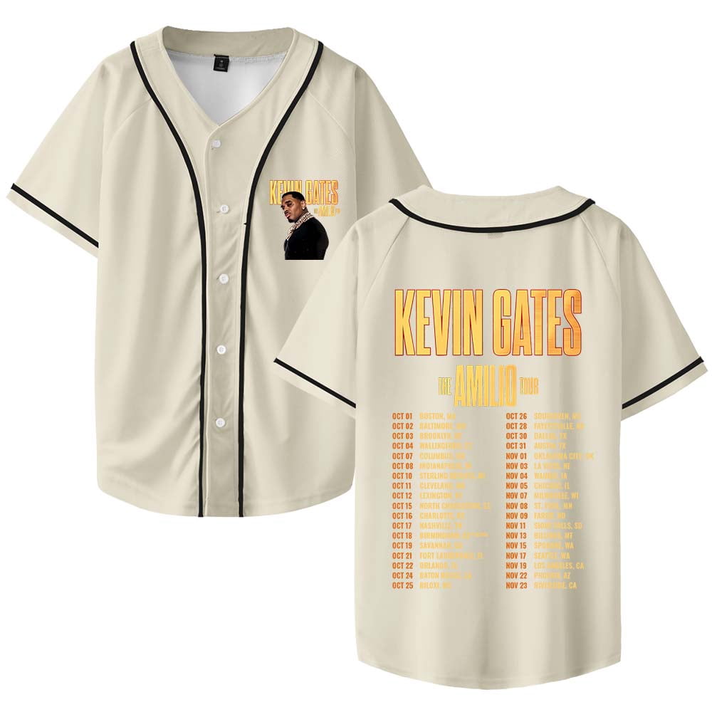 Kevin Gates The Amilio Tour 2025 Merch Baseball Jersey Shirt V-Neck ...