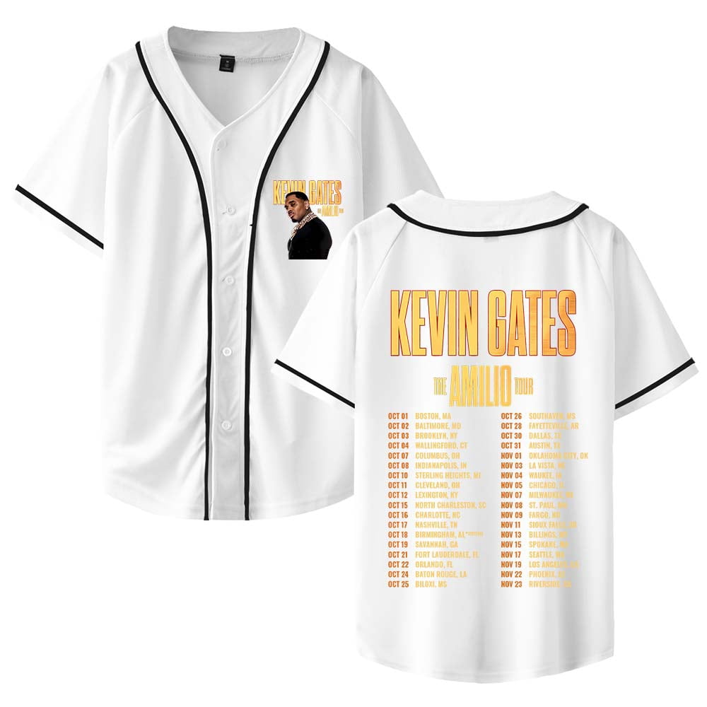 Kevin Gates The Amilio Tour 2025 Merch Baseball Jersey Shirt V-Neck ...