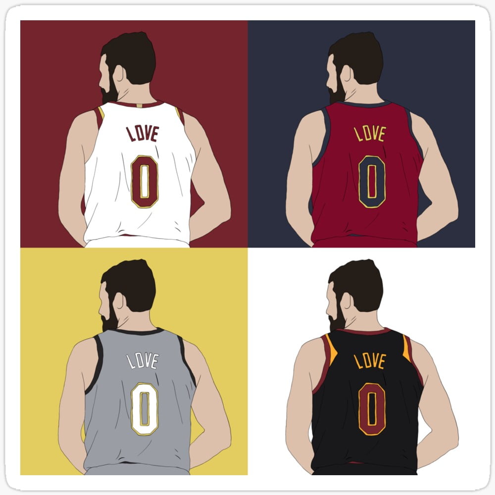 Kevin Love Grid Sticker Phone Decal Water Bottle Stickers Car Decals ...