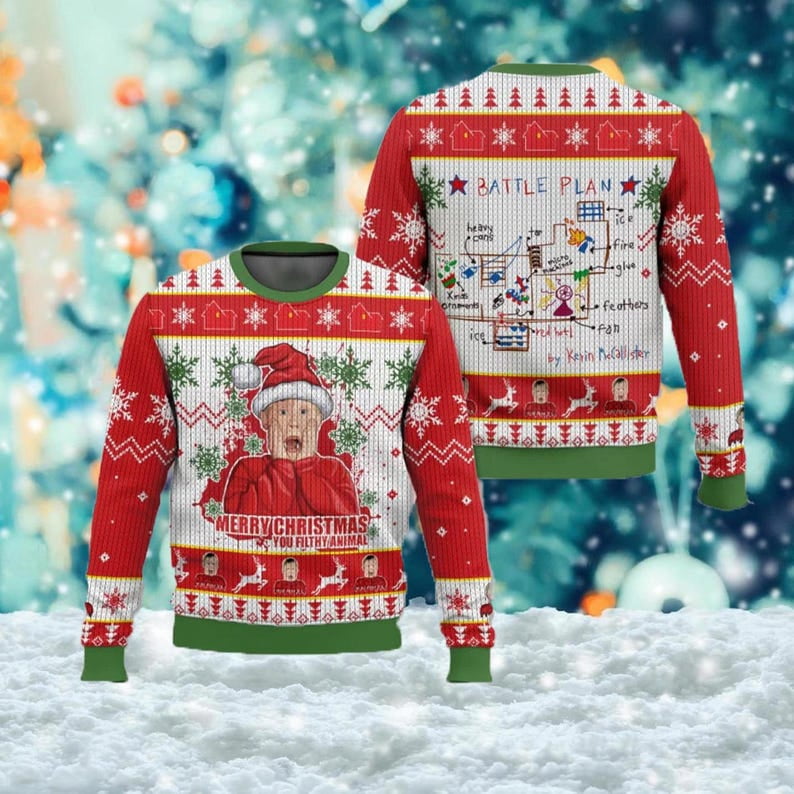 Kevin McCallister Ugly Sweater, Funny Home Alone Xmas Movie Gift ...
