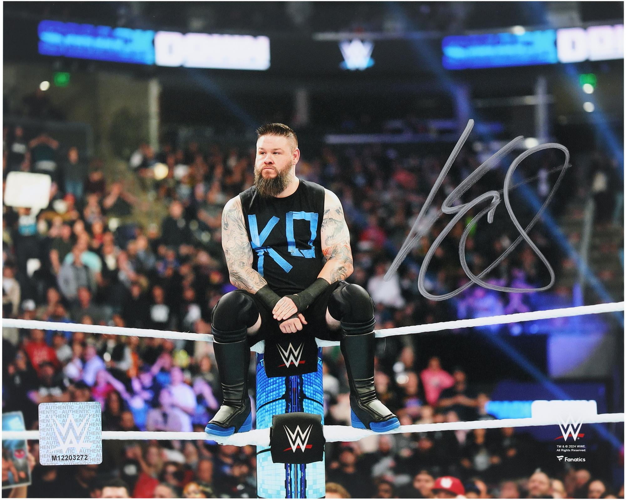 Kevin Owens WWE Autographed 8" x 10" Sitting on Turnbuckle Photograph ...