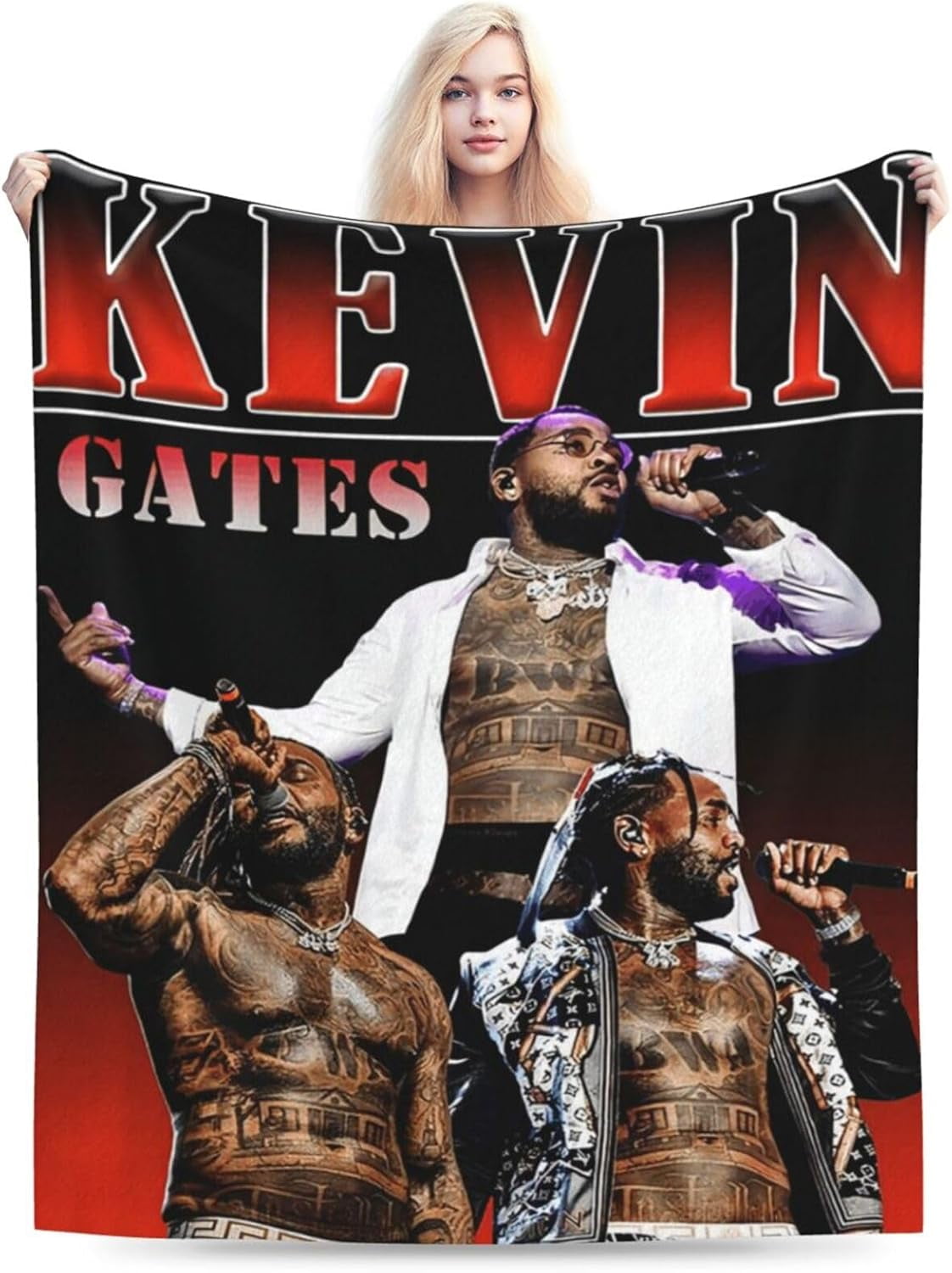 Kevin Rock Rapper Gates Blanket Soft Cozy Lightweight Warm Throw ...