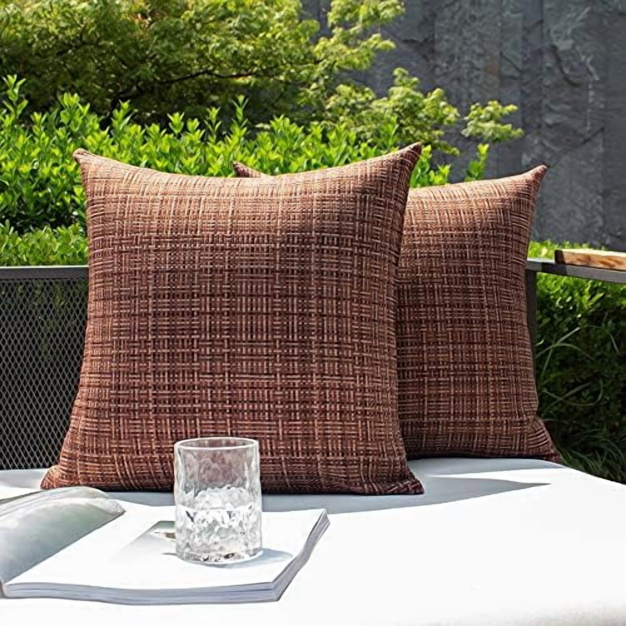 Kevin Textile Pack of 2 Decorative Outdoor Waterproof Throw Pillow ...