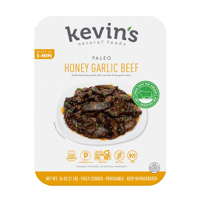 Kevin's Natural Foods Honey Garlic Beef Regular Meal Kit, Fully Cooked ...