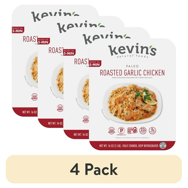 (4 pack) Kevin's Natural Foods Roasted Garlic Chicken, Full Size ...