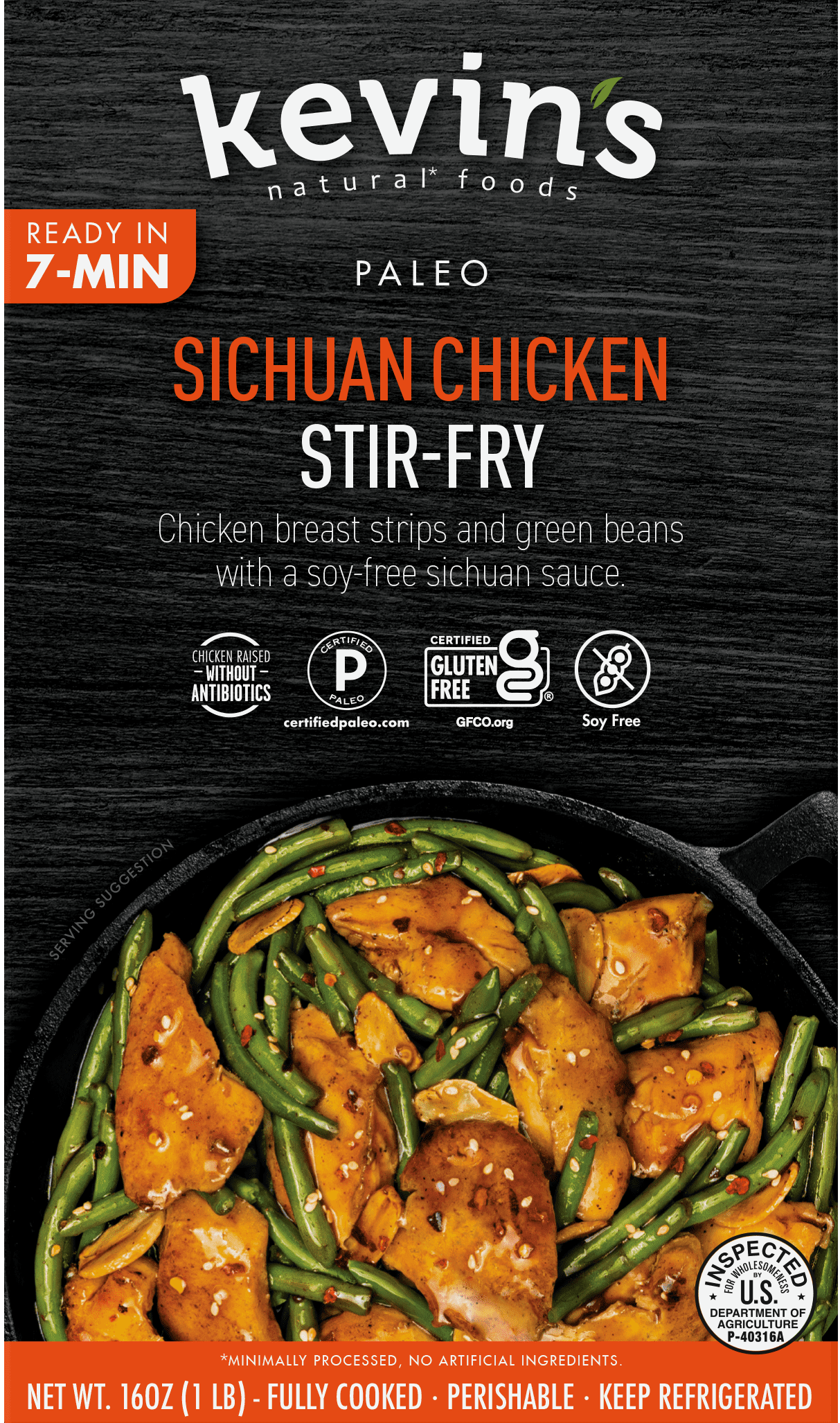 Kevin's Natural Foods Sichuan Chicken Green Bean Stir Fry, Fully Cooked ...
