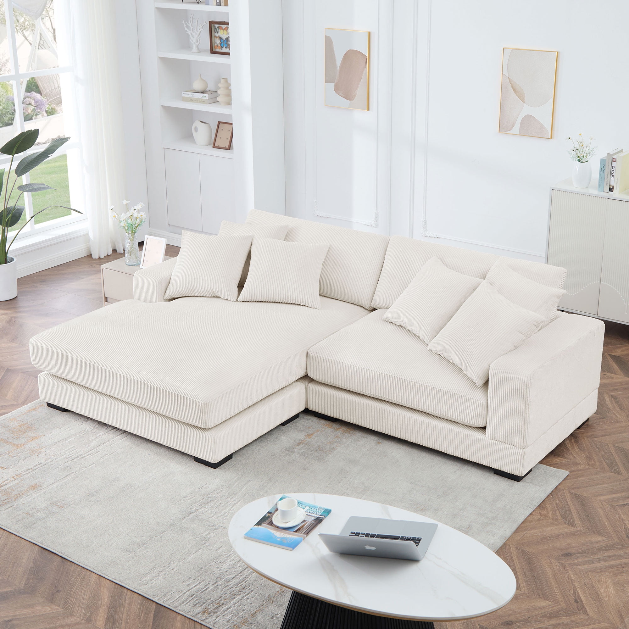 Kevinplus 106.28inch Sectional Couch Covers L Shaped Sofa Covers Chaise ...