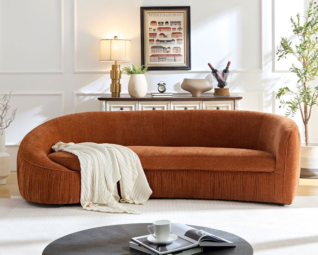Kevinplus 4-Seat 92.13” Modern Design Curved Shaped Sofa Couch for ...