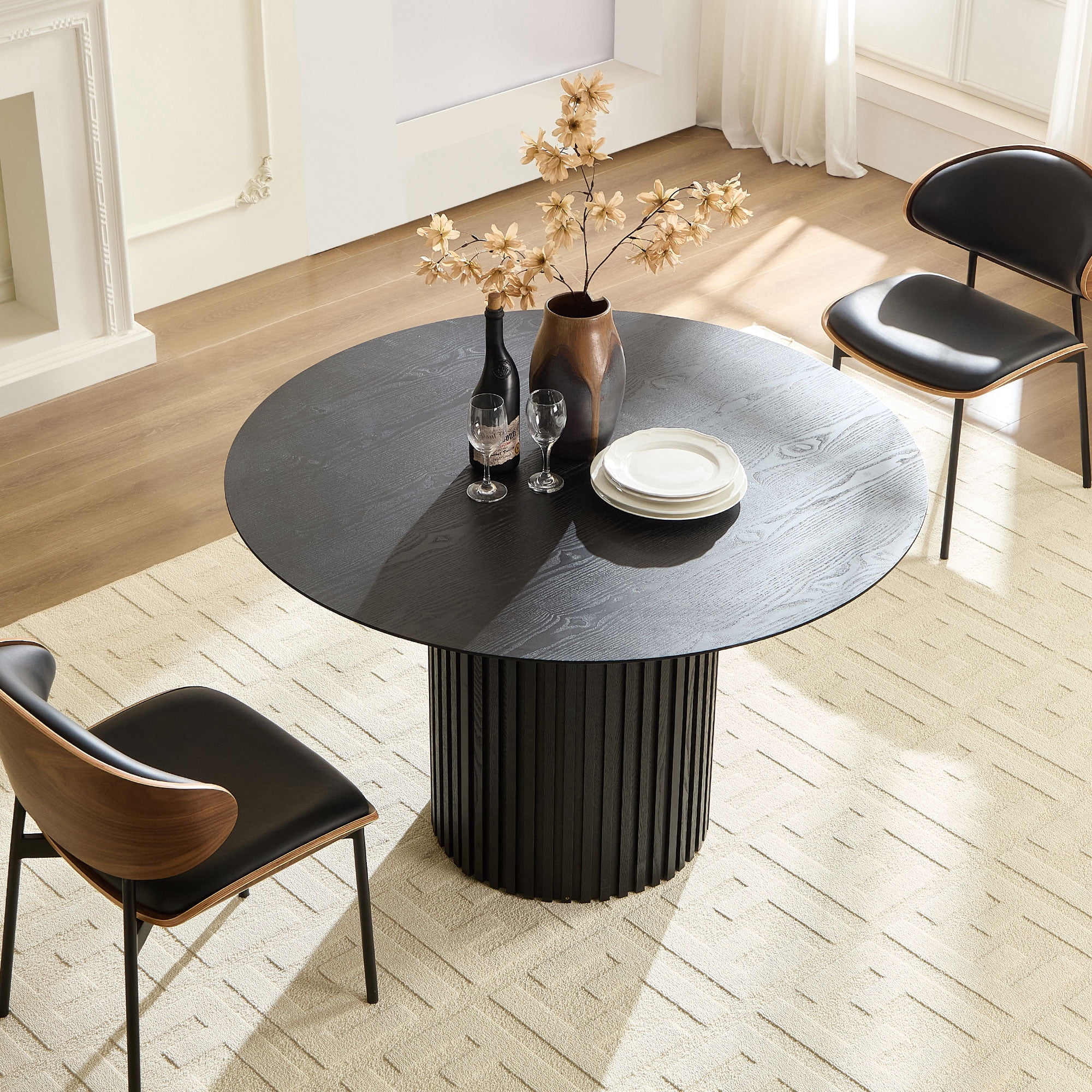 Kevinplus 46.45" MDF Dining Table for Dining Room Round Dinner Tables ...