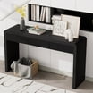 63" Black Console Table with Drawers & Shelf for Entryway, Hallway ...