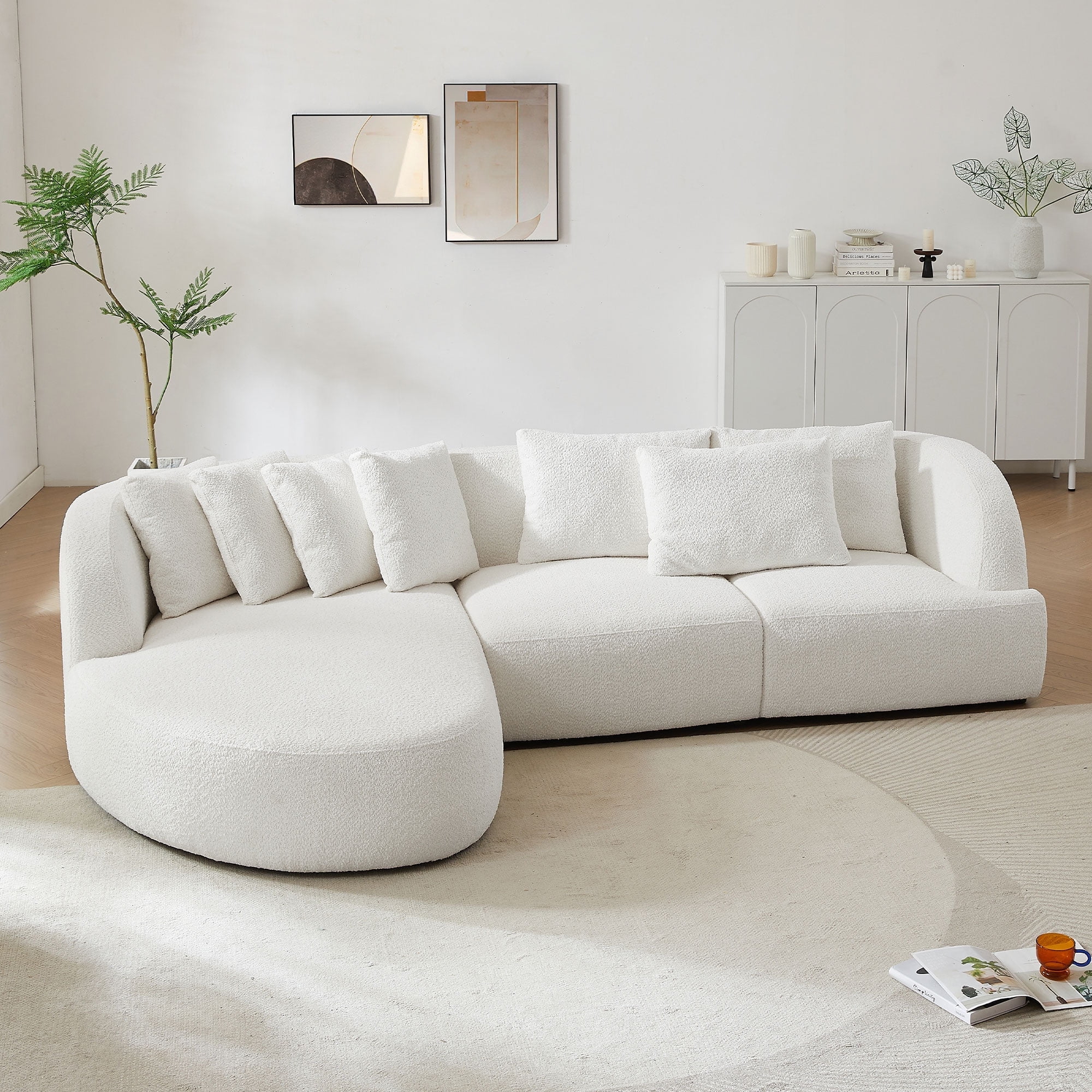 Kevinplus 116.14" Convertible Corner Sofa with Armrest and Sectional ...
