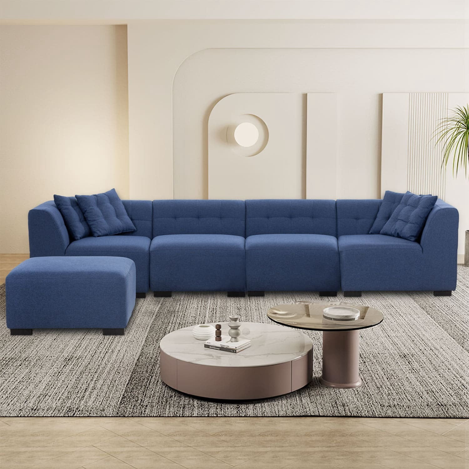 Kevinplus Convertible Sectional Sofa Fabric Couch with Chaise ...