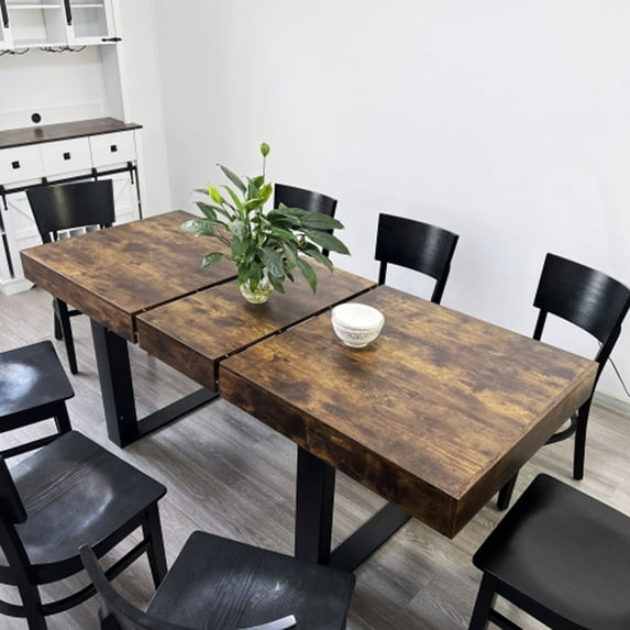 Kevinplus Extendable Dining Room Table for 6 8 10, Modern Farmhouse ...