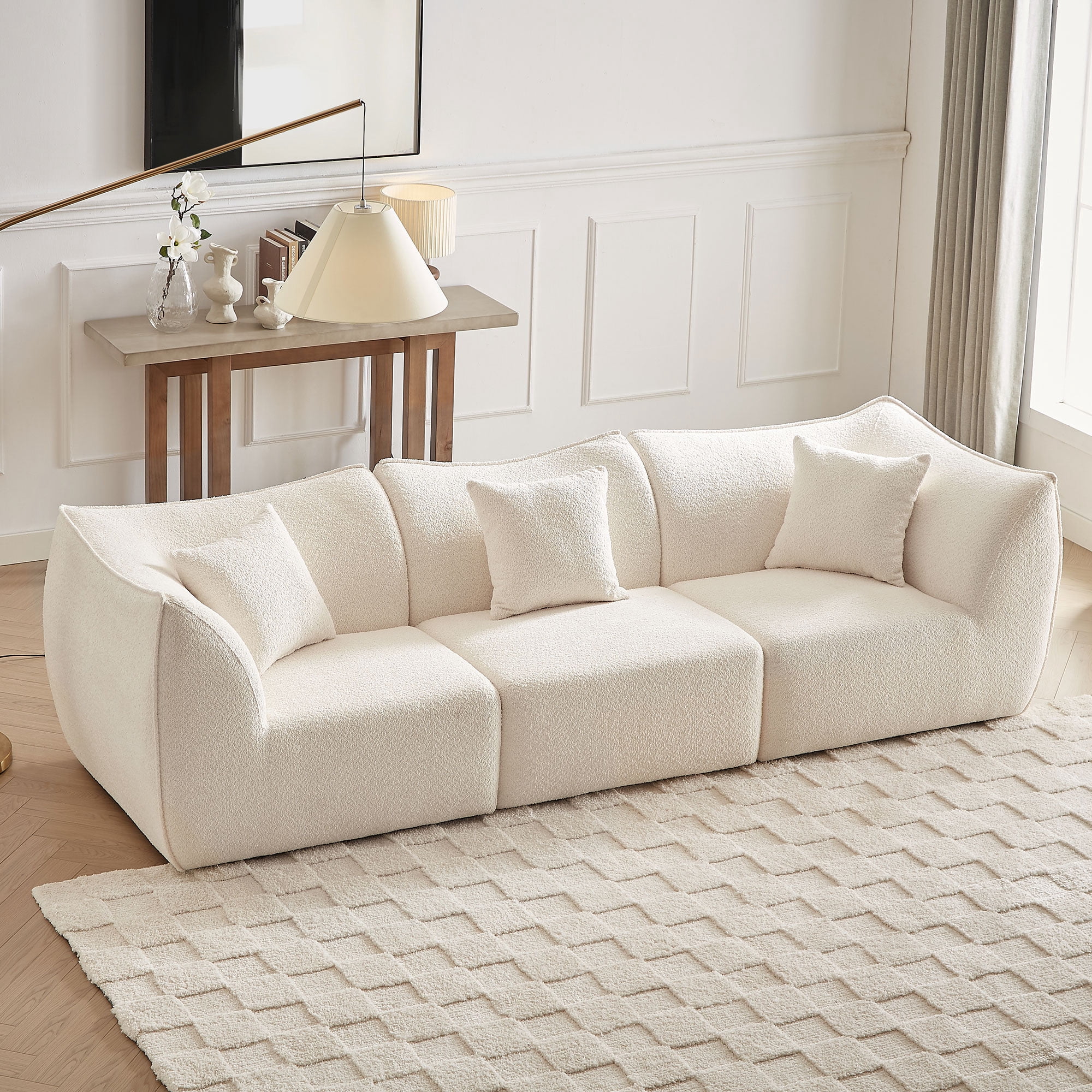 Kevinplus Mid-Century Modern 3 Seater Sofa Couch for Living Room ...