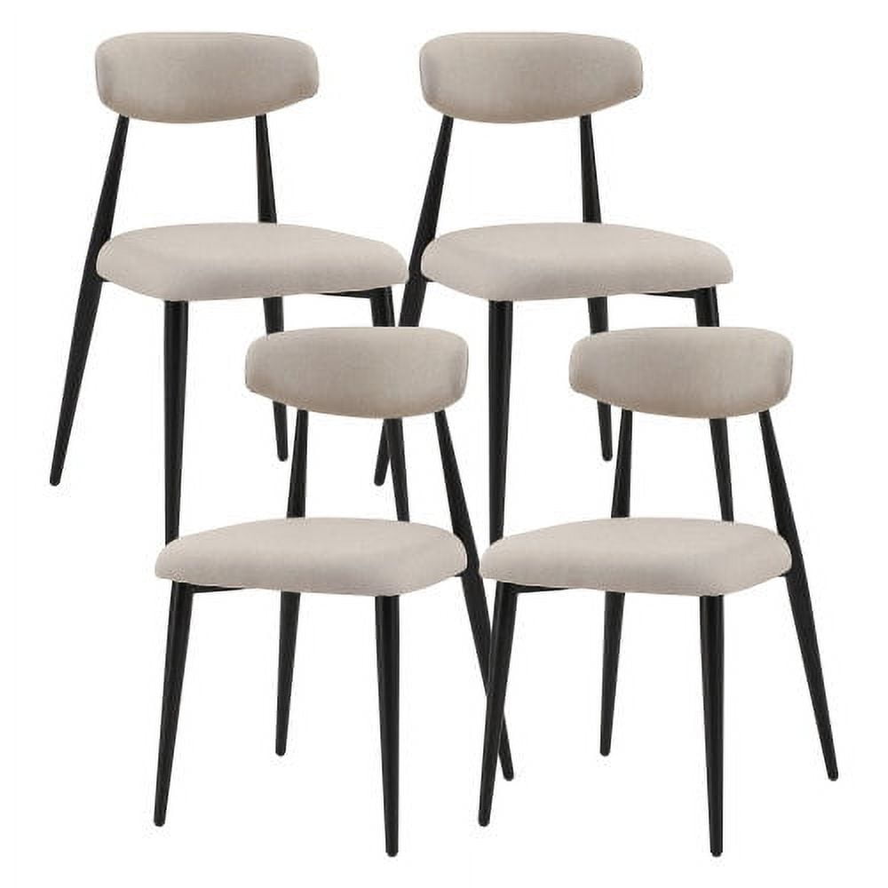 Kevinplus Set of 4 Modern Dining Chairs , Curved Backrest Round ...