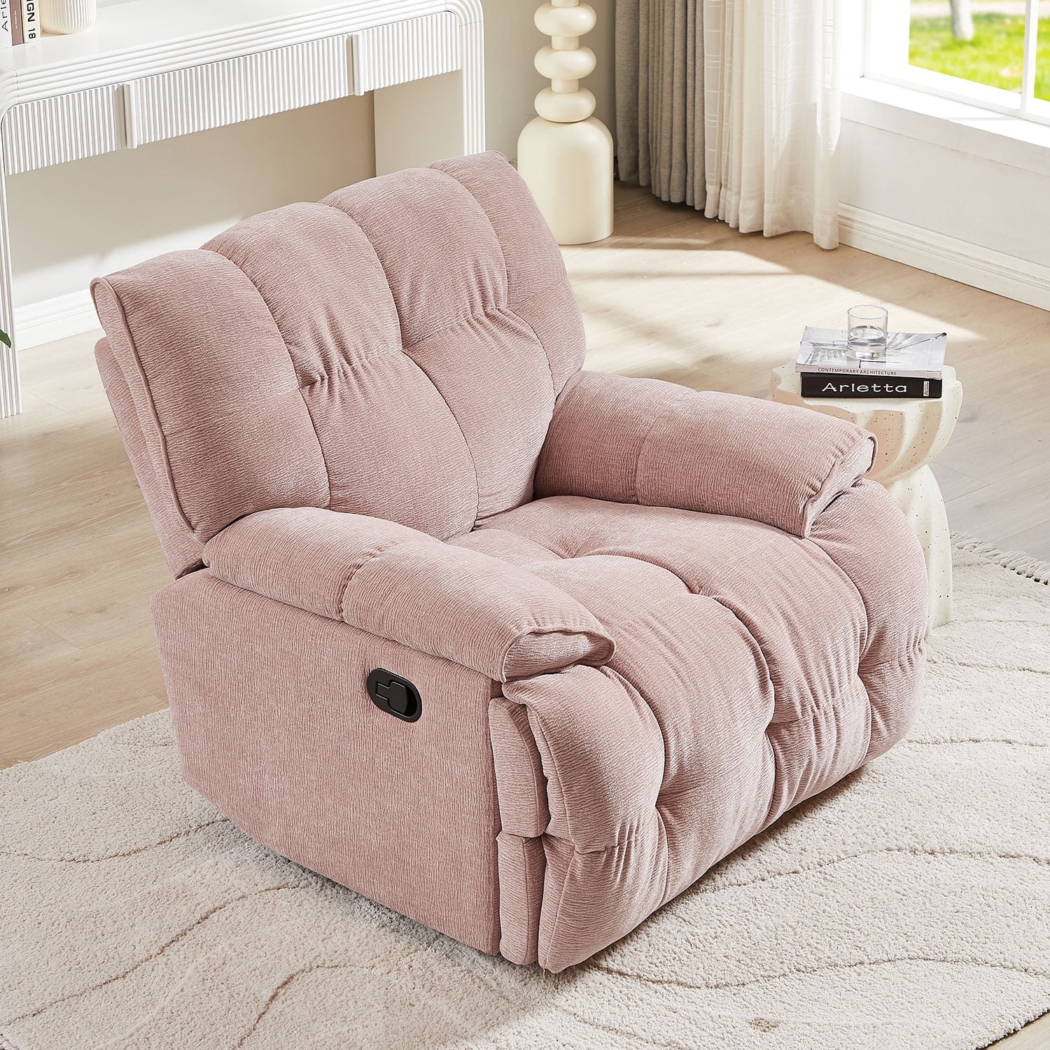 Kevinplus Manual Recliner Sofa, 360 Degree Rotating Swing Chair for ...