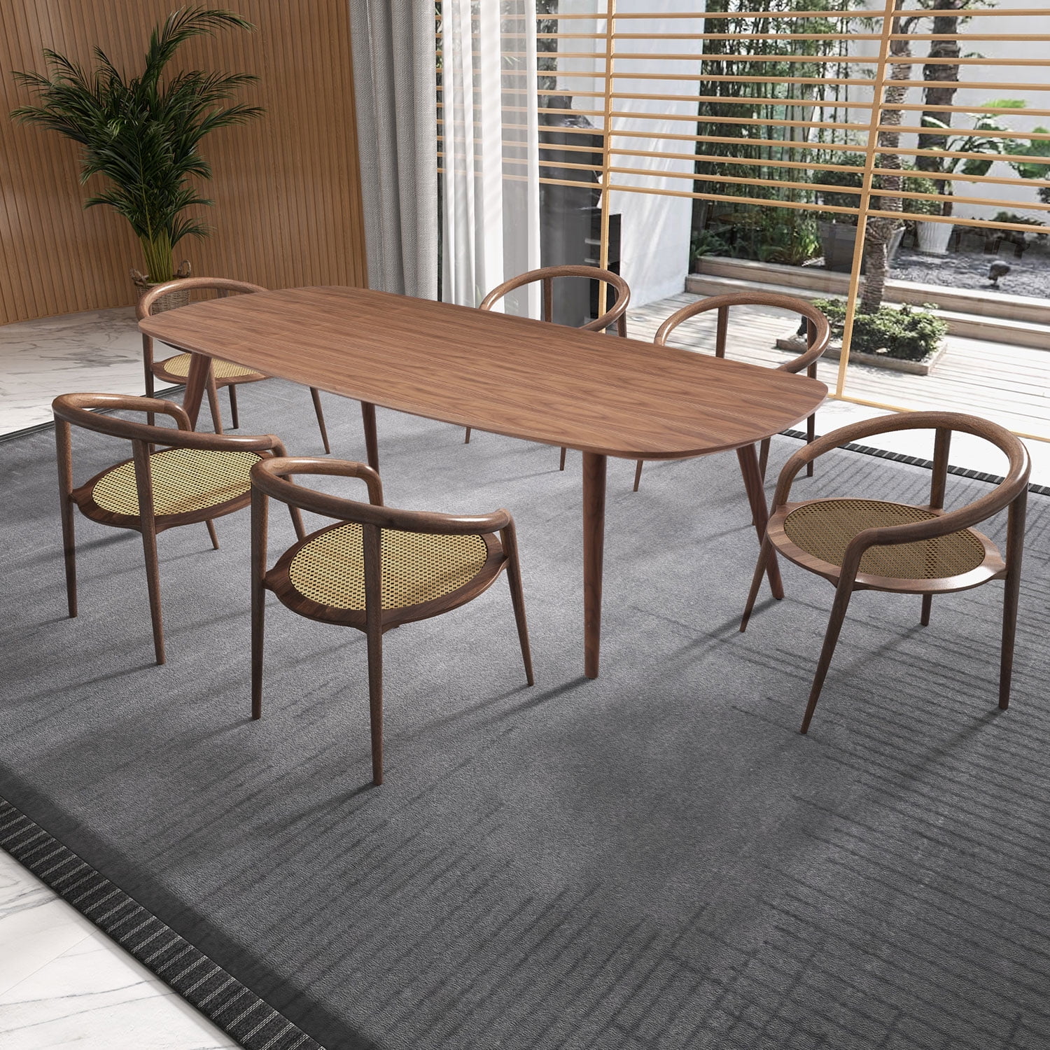 Kevinplus Wooden Dining Table, Large Medieval Kitchen Table Furniture ...