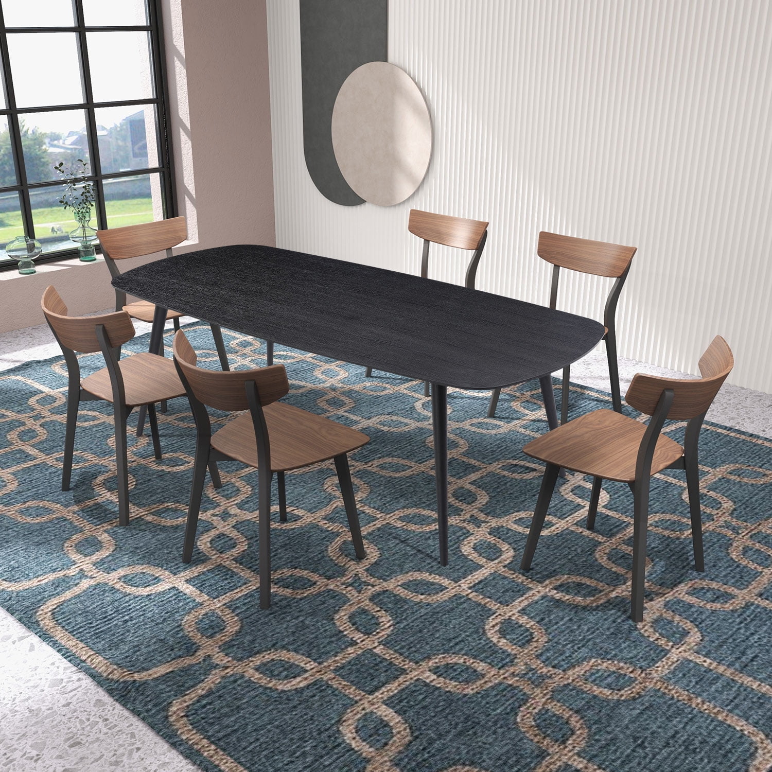 Kevinplus Wooden Dining Table, Large Medieval Kitchen Table Furniture ...