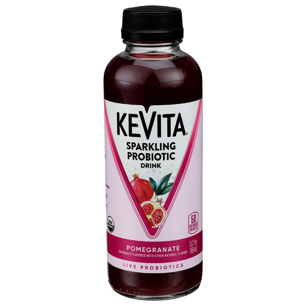 Kevita Organic Pomegranate Sparkling Probiotic Drink, 15.2 Fluid Ounce -- 6 per case. - Walmart.com