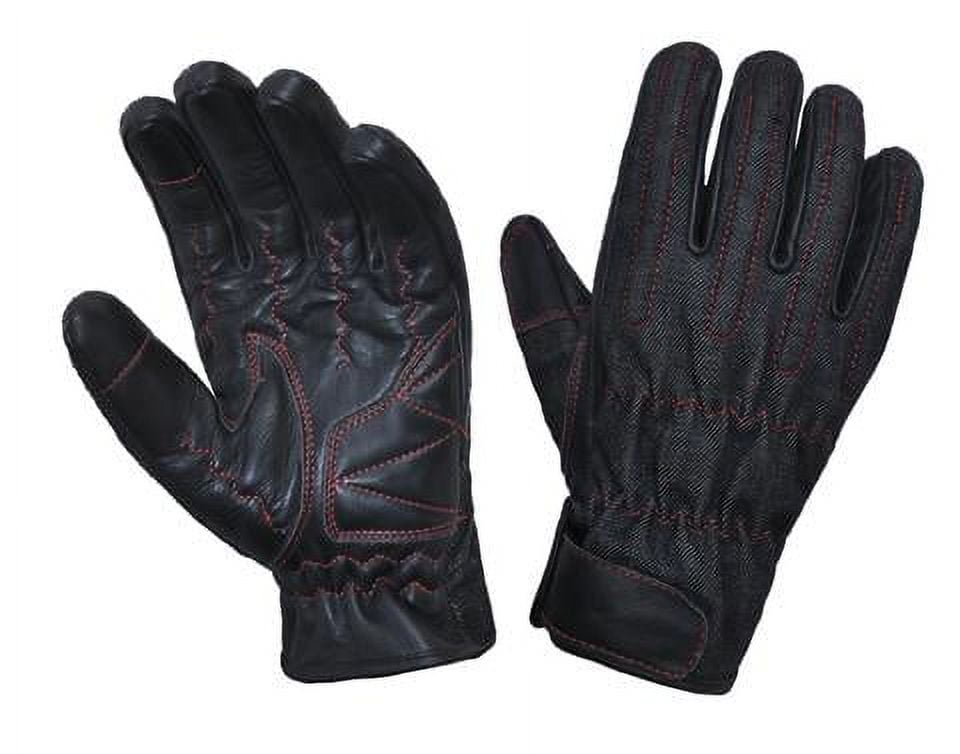 Kevlar Leather/Denim Gloves ,Black ,L - Walmart.com