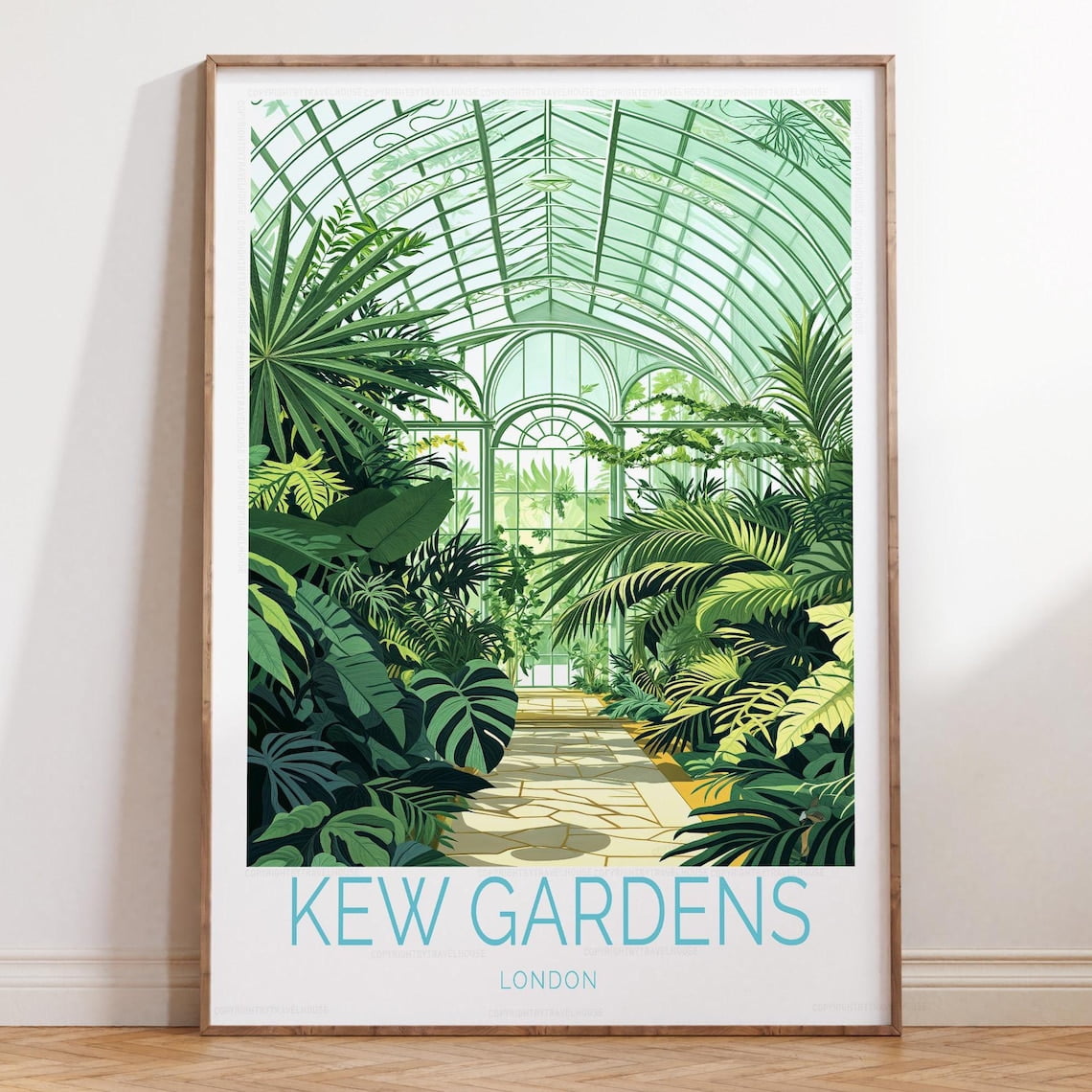 Kew Gardens London Travel Poster, London Wall Art Print, Kew Gardens Travel Print, House Warming ...