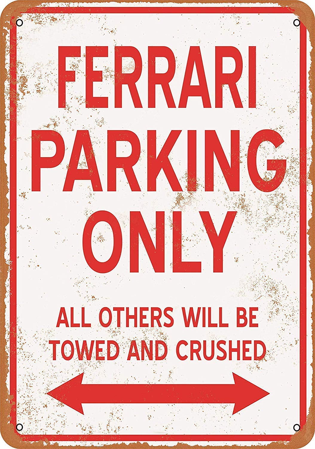 Kexle 16 x 12 Tin Metal Sign - Vintage Look Ferrari Parking ONLY Bar ...