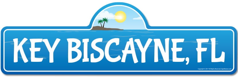 Key Biscayne FL Florida Beach Street Sign | Indoor/Outdoor | Surfer ...