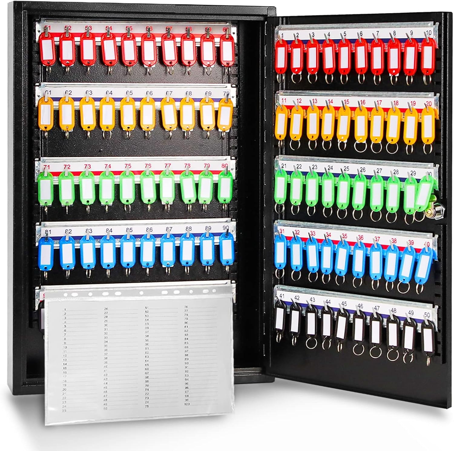 Key Box 100 Position Steel Key Safe Cabinet, Wall Mount Key Holder Lock ...