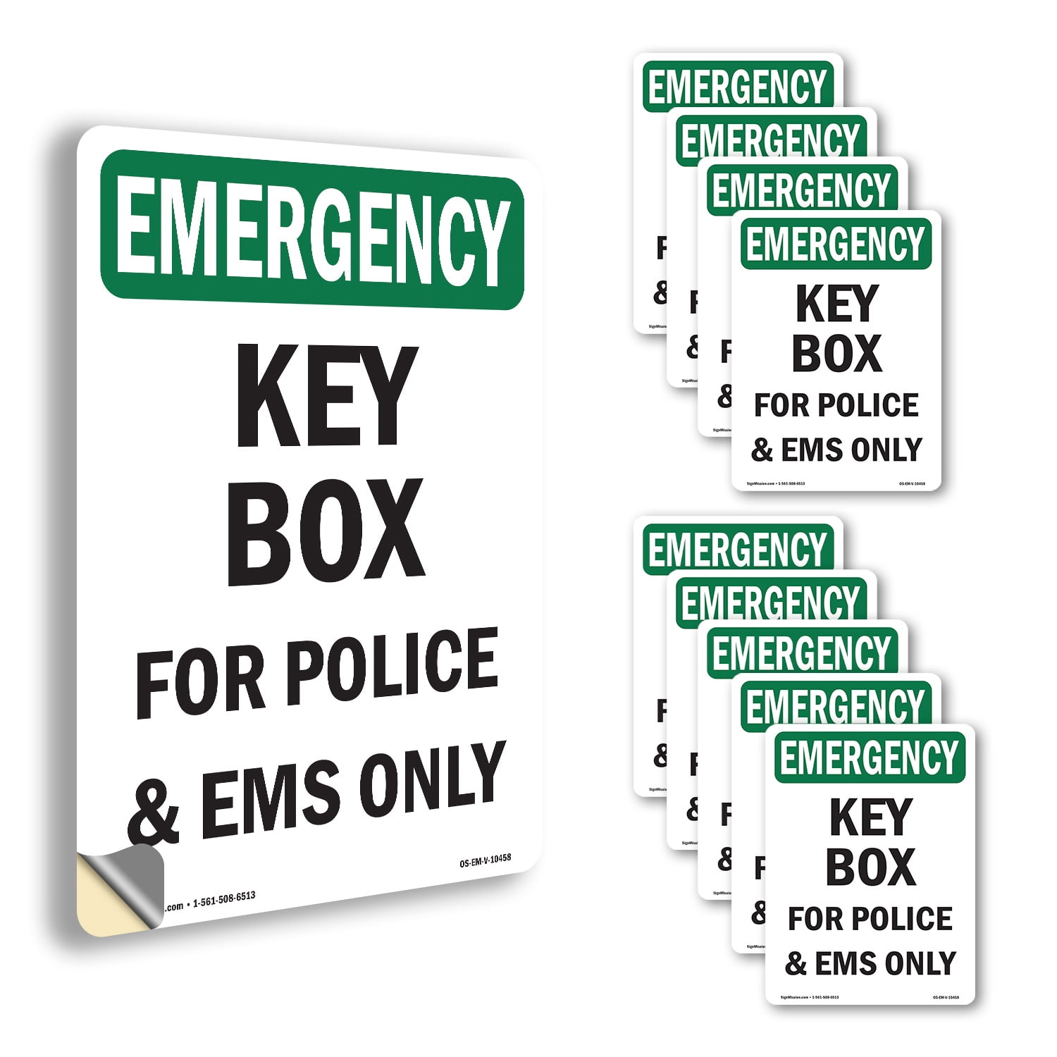 Key Box For Police And EMS Only OSHA Emergency Vinyl Decal Label 5 Inch ...