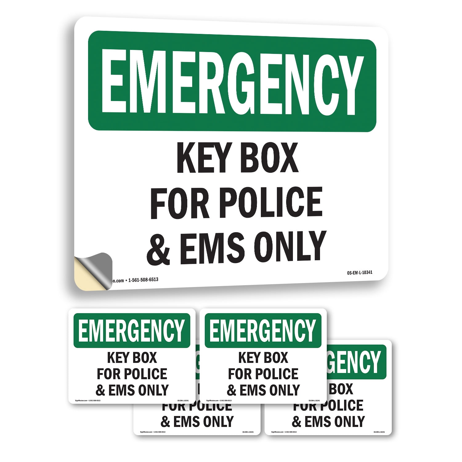 Key Box For Police And EMS Only! OSHA Emergency Vinyl Decal Label 5 ...