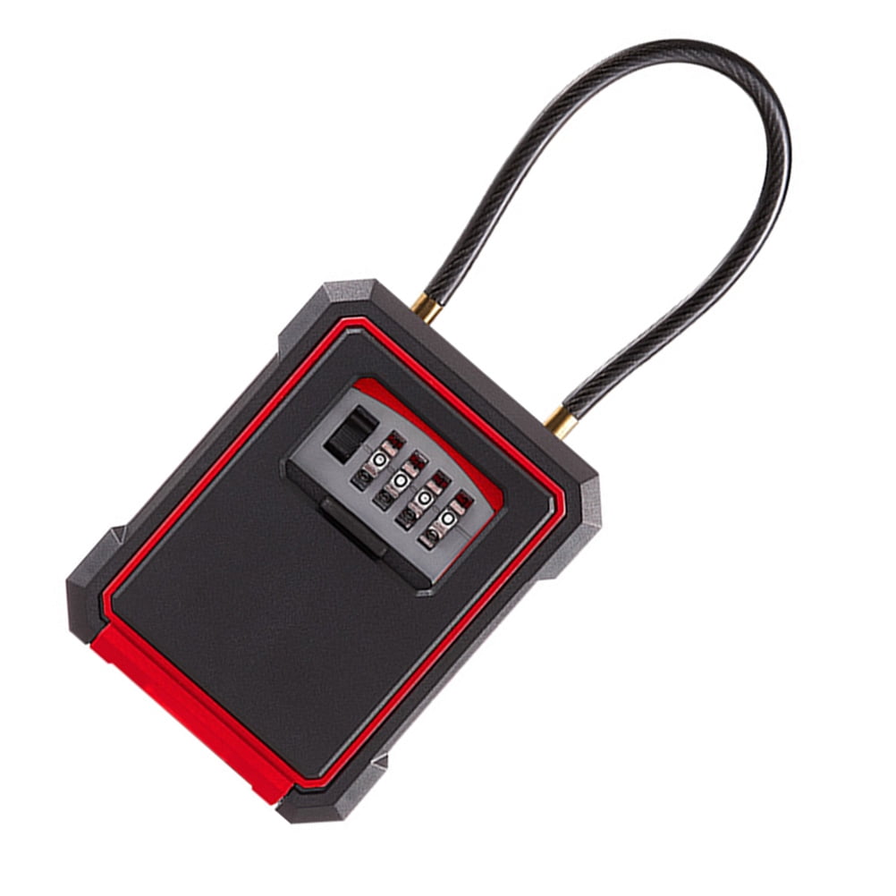 HOOWIFFY Lock Key Box Red Alloy Secure Key Storage For Adults Outdoor ...