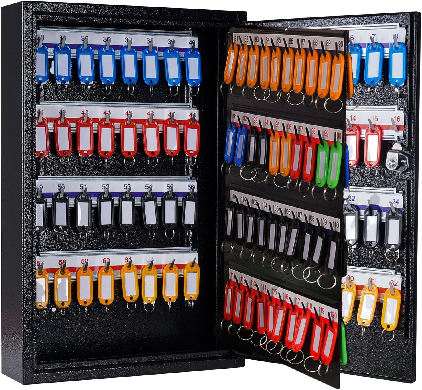 Key Box Wall Mount 100 Position Metal Valet Key Cabinet Lock Box with ...