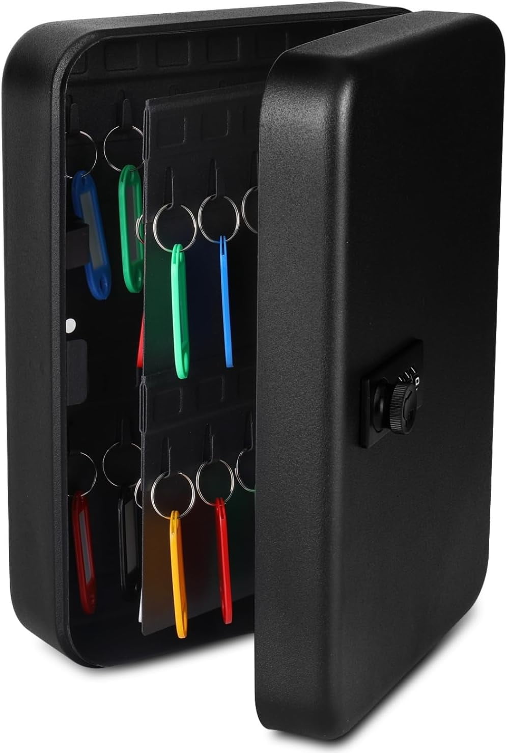 Key Box Wall Mount with Code - Black Key Cabinet Lock Box Key Storage ...