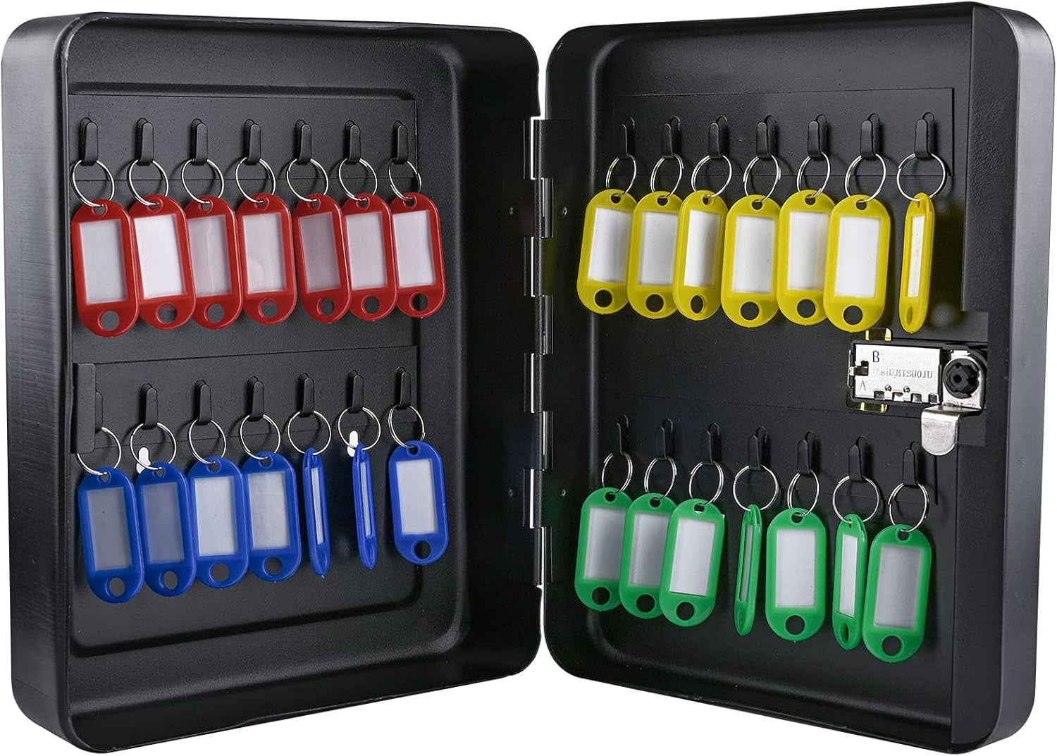 Key Box Wall Mount with Combination Lock, 28 Key Hooks & Tags Key ...