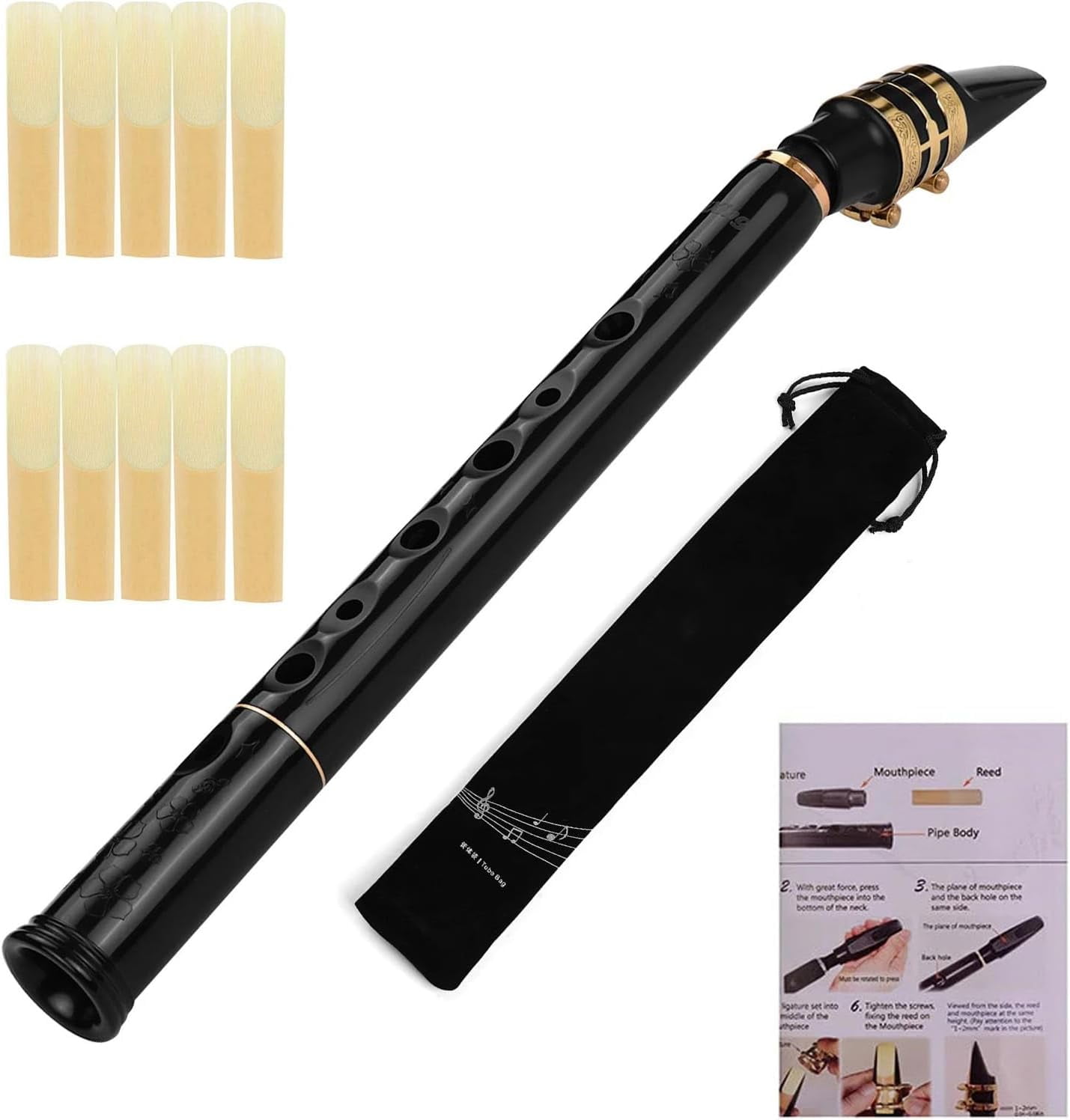 Key of C Two Octave Range Pocket Travel Saxphone, Mini Pocket Saxophone ...