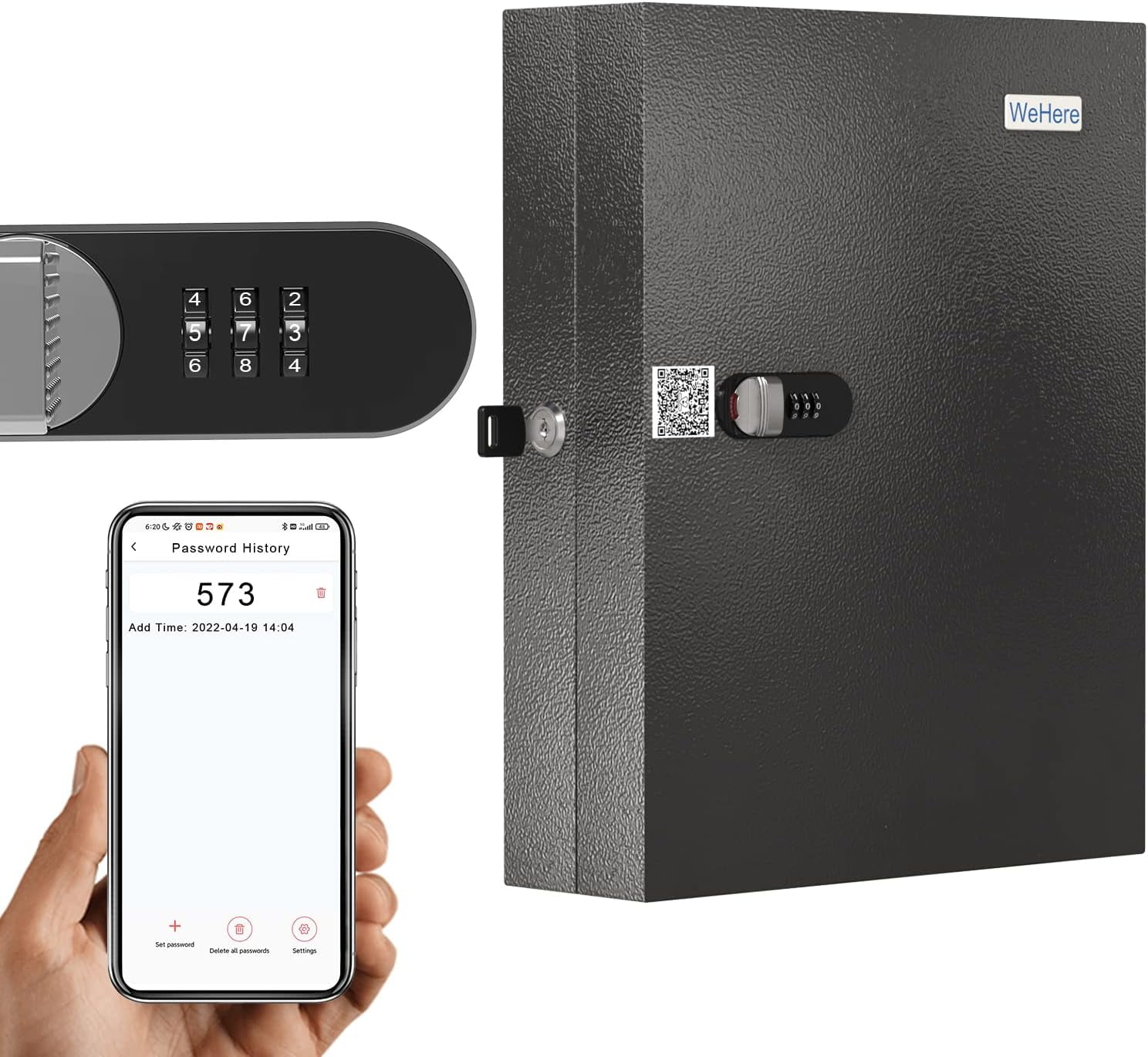 Key Cabinet (32-Keys Plus), Key Lock Box with Wall Mount, Combination ...